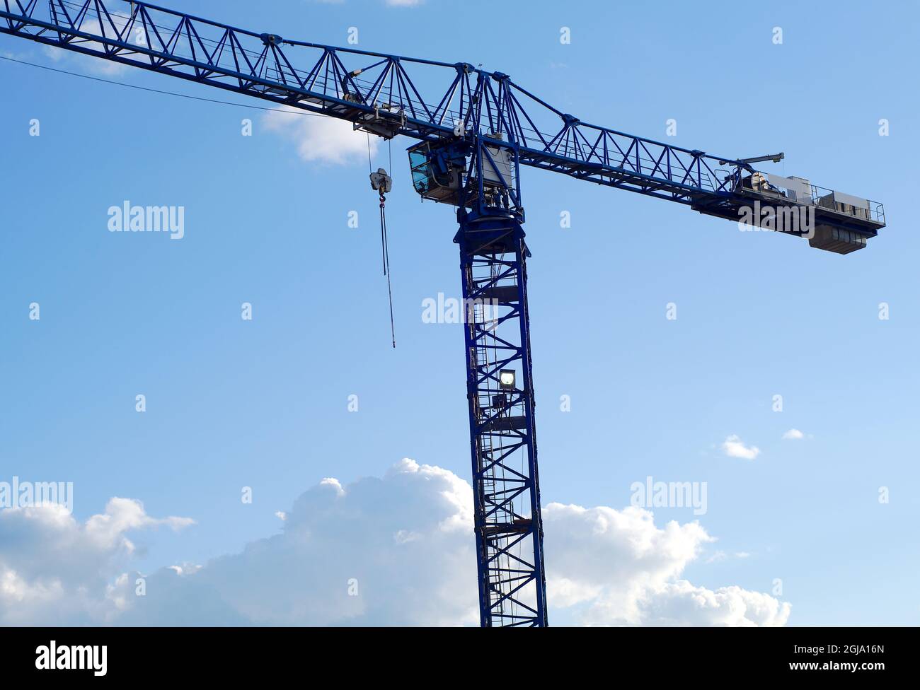 construction crane blue sky tower lifting hoisting industry Stock Photo ...