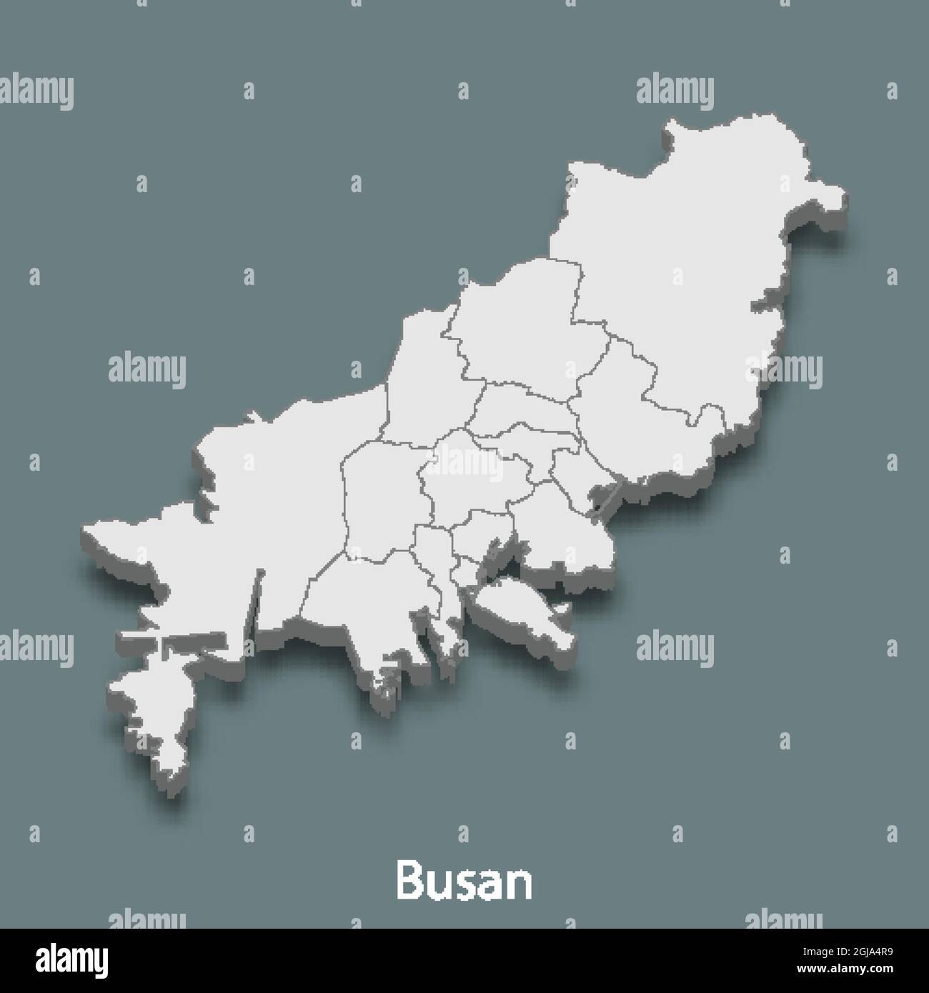 3d isometric map of Busan is a city of Korea, vector illustration Stock ...