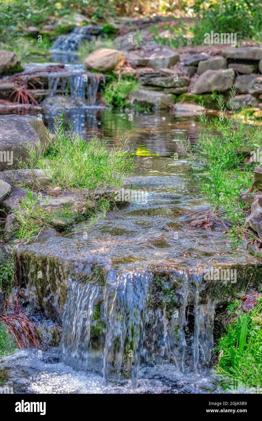 Waterfall on a creek Stock Photo - Alamy