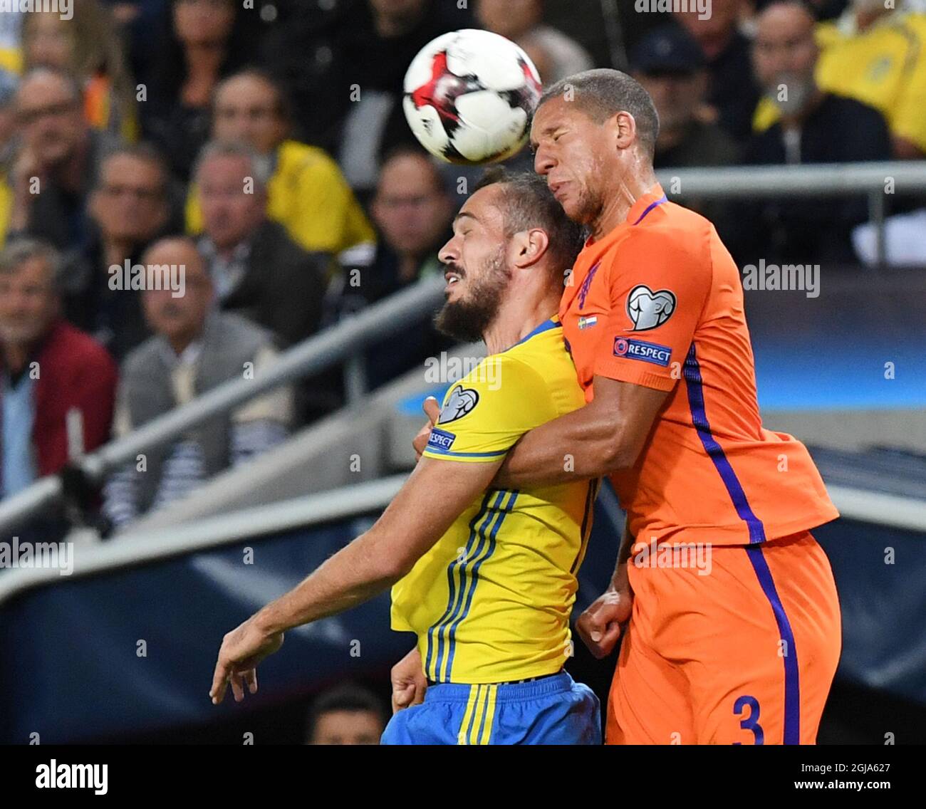 Sweden's Emir Kujovic and Netherlan's Jeffrey Brum during the FIFA ...