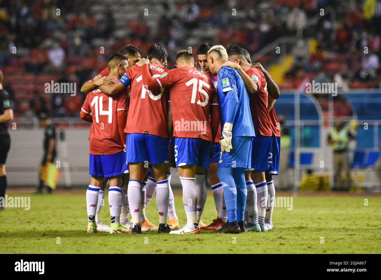 SAN JOSE, Costa Rica: Costa Rica squad during the 1-1 draw game between ...