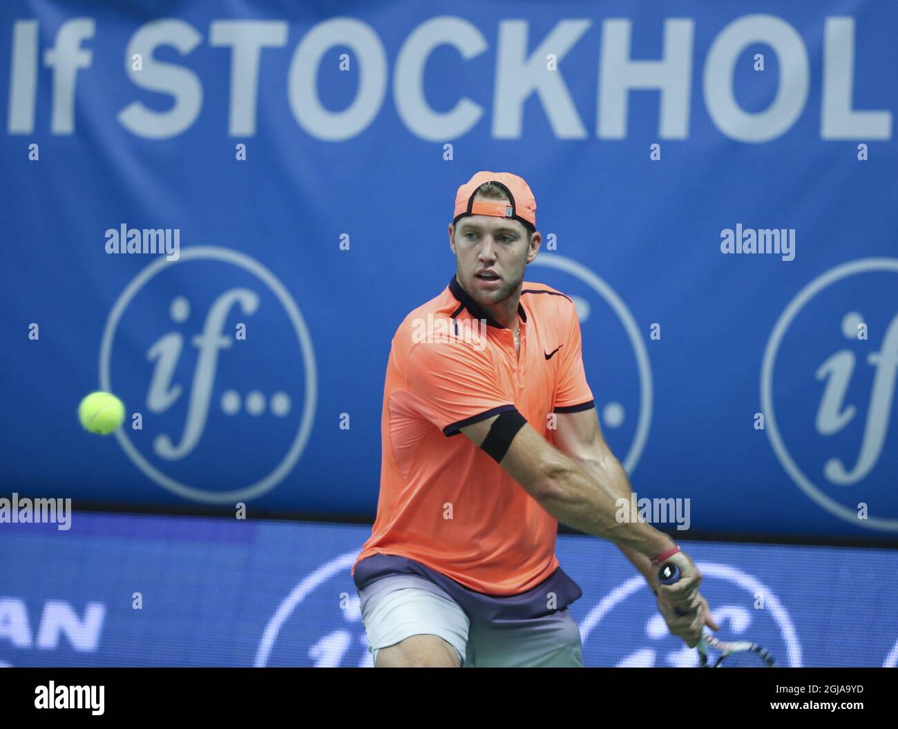Jack Sock of US returns to Germany's Alexander Zverev during men's ...