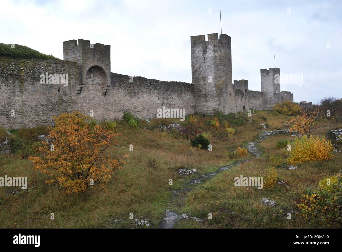 Picture of the 3 kilometers long medieval Visby City Wall surrounding ...