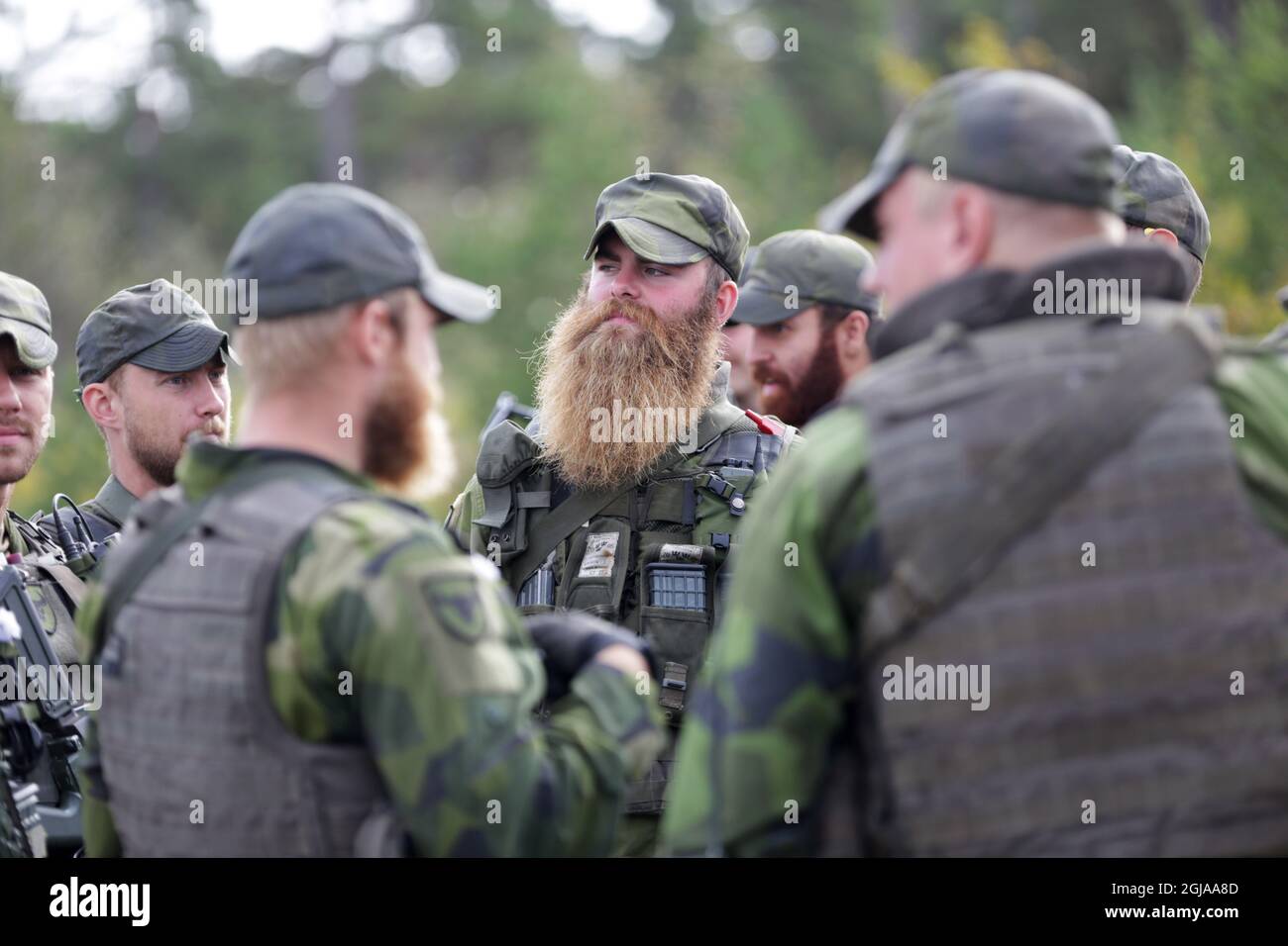 STOCKHOLM 2016-09-14 Swedish soldiers is seen during an exercise at the ...