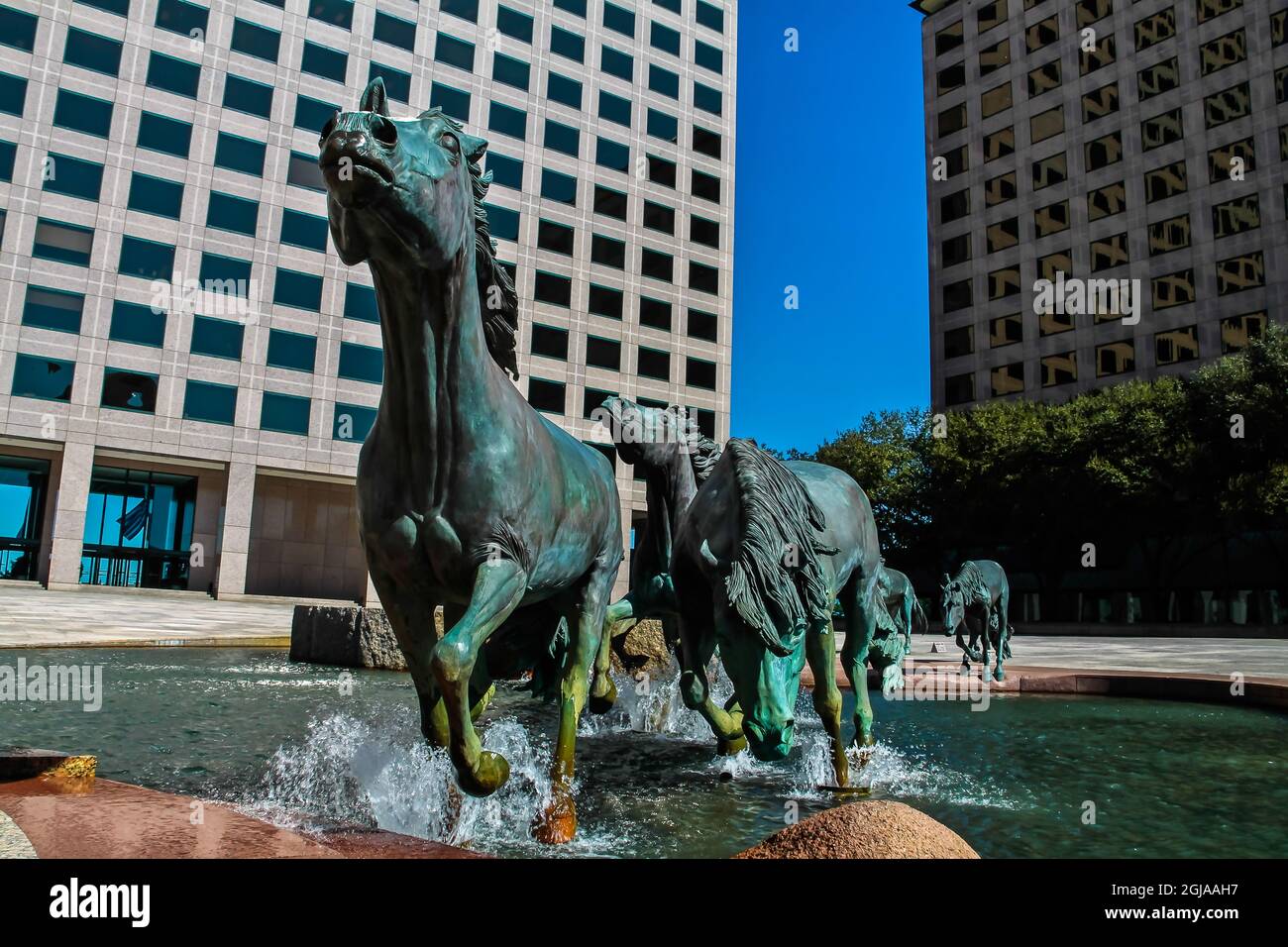 The Bronze Sculpture, "Mustangs of Las Colinas" in Williams Square ...