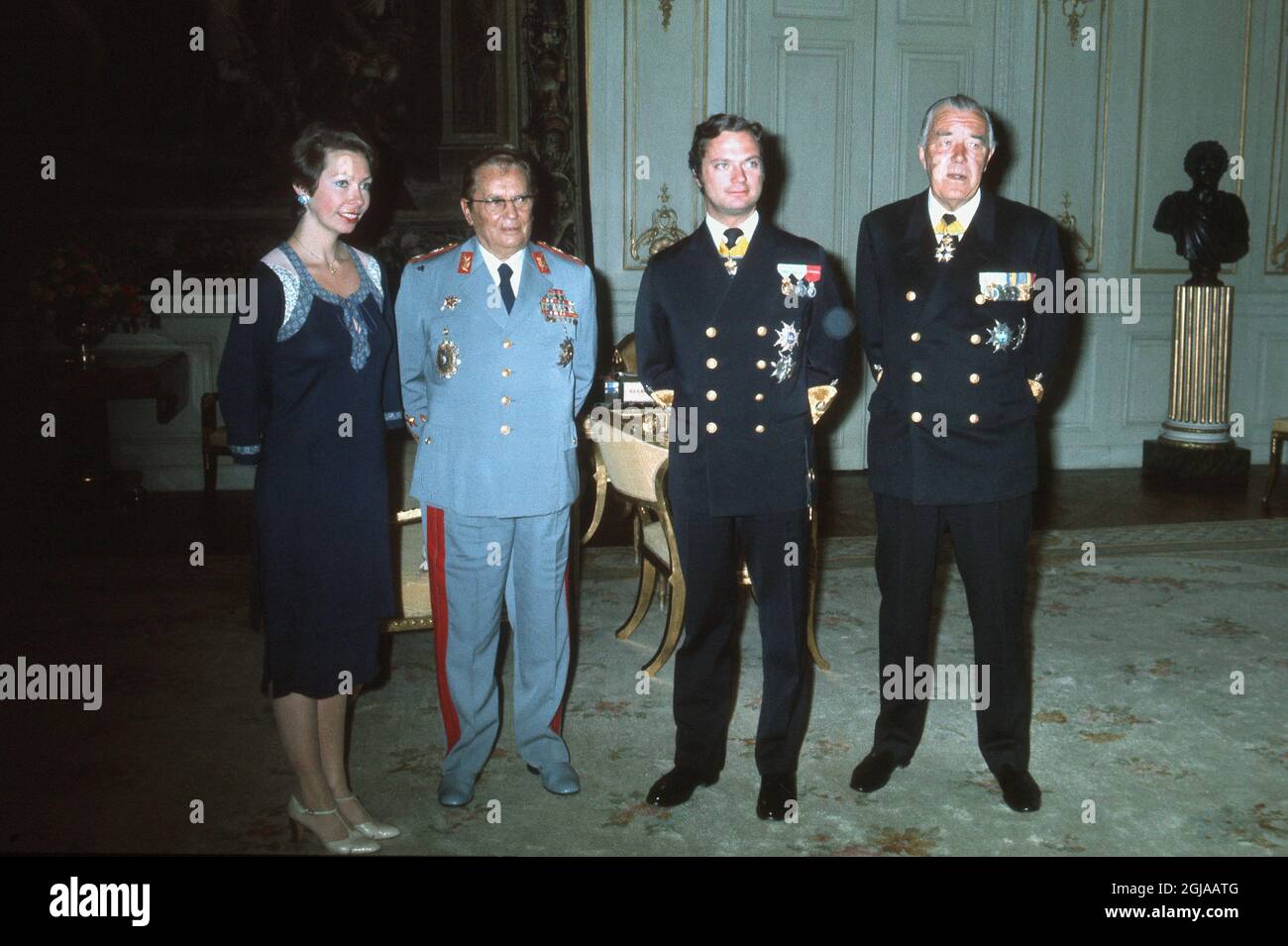 STOCKHOLM 1976-03-29 From left Princess Christina, Josip Tito ...