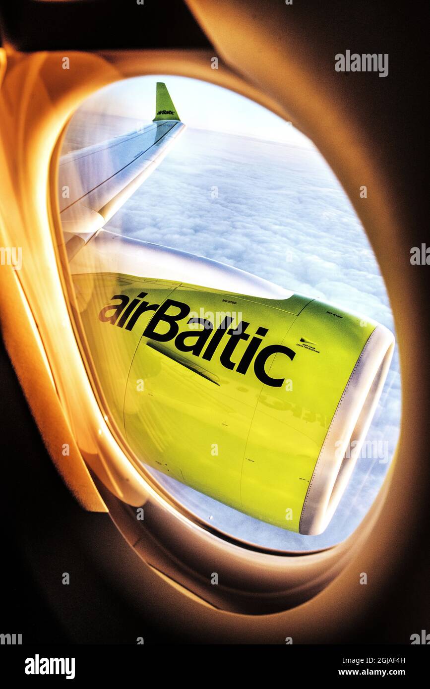 RIGA 2016-12-02 Air Baltics Bombardier CS300. Foto: Tomas Oneborg / SvD ...