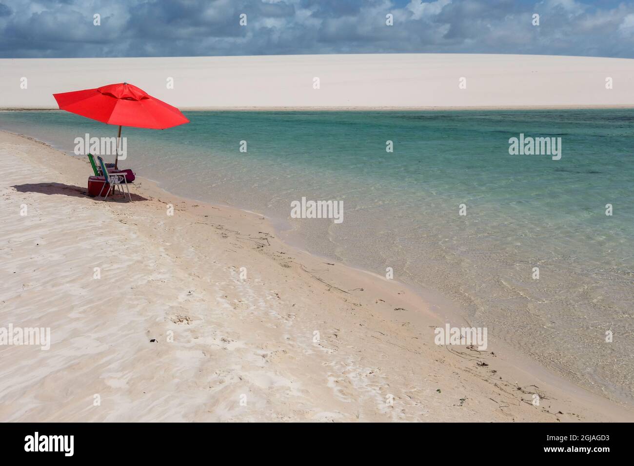 Beautiful beach view at Lencois Maranhenses National park in Brazil ...