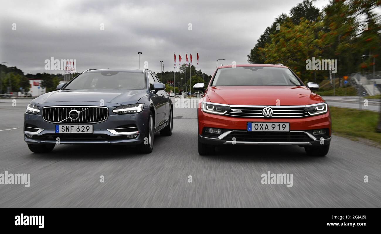 VW Passat Alltrack TDI and Volvo V90 D4 AWD Foto: Anders Wiklund / TT ...