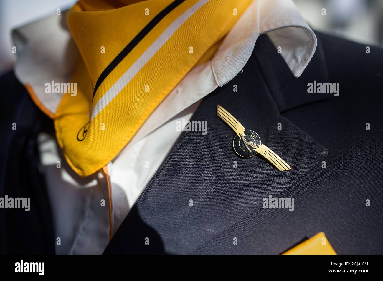 uniform of German airline Lufthansa hostess, airport, airplane ...