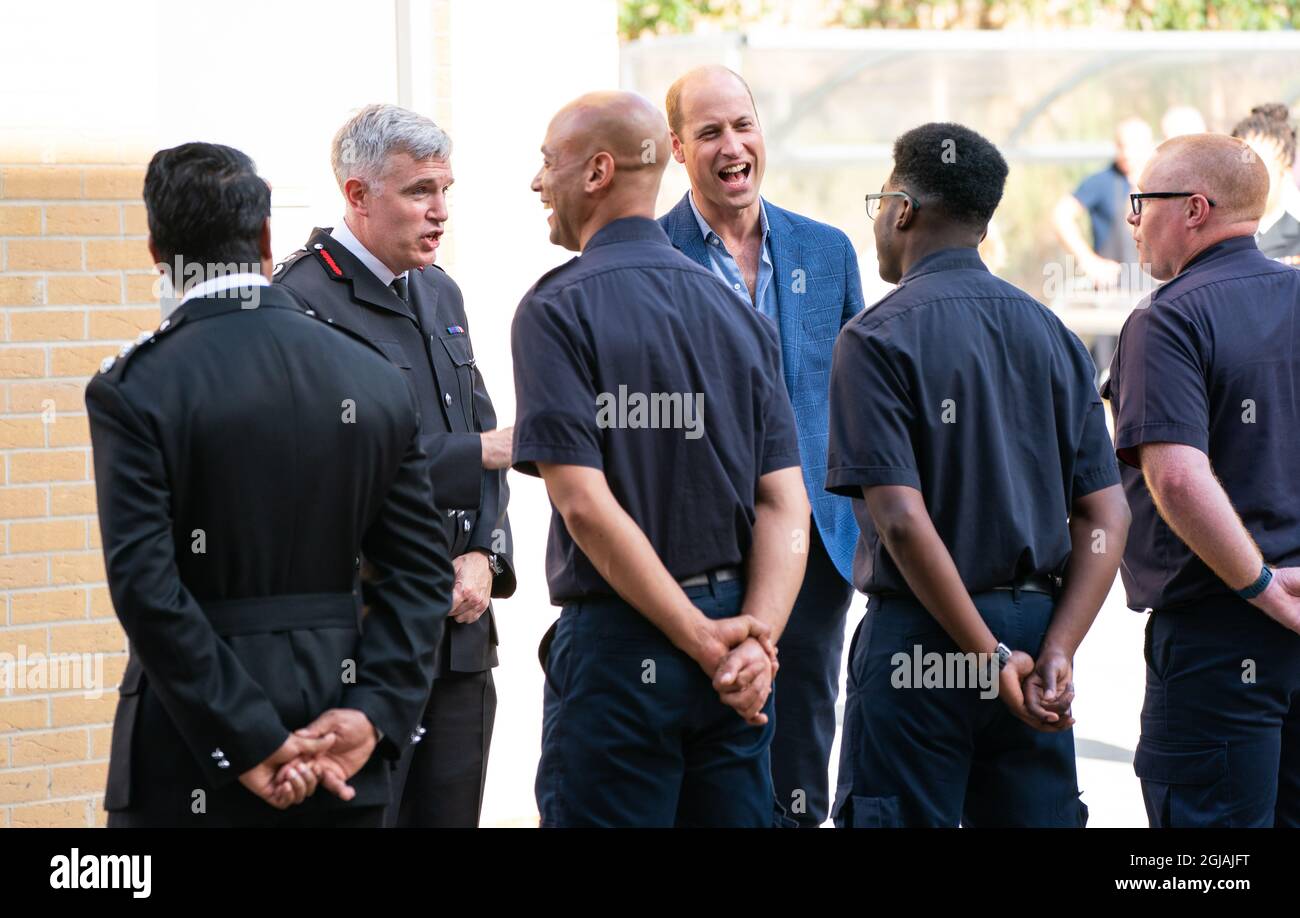 The Duke of Cambridge meets firefighters alongside London Fire Brigade ...