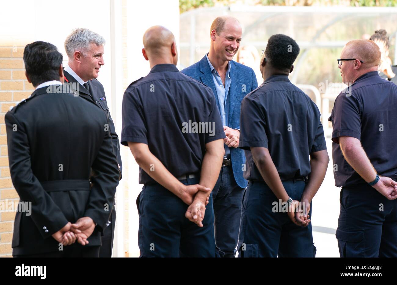 The Duke of Cambridge meets firefighters alongside London Fire Brigade ...