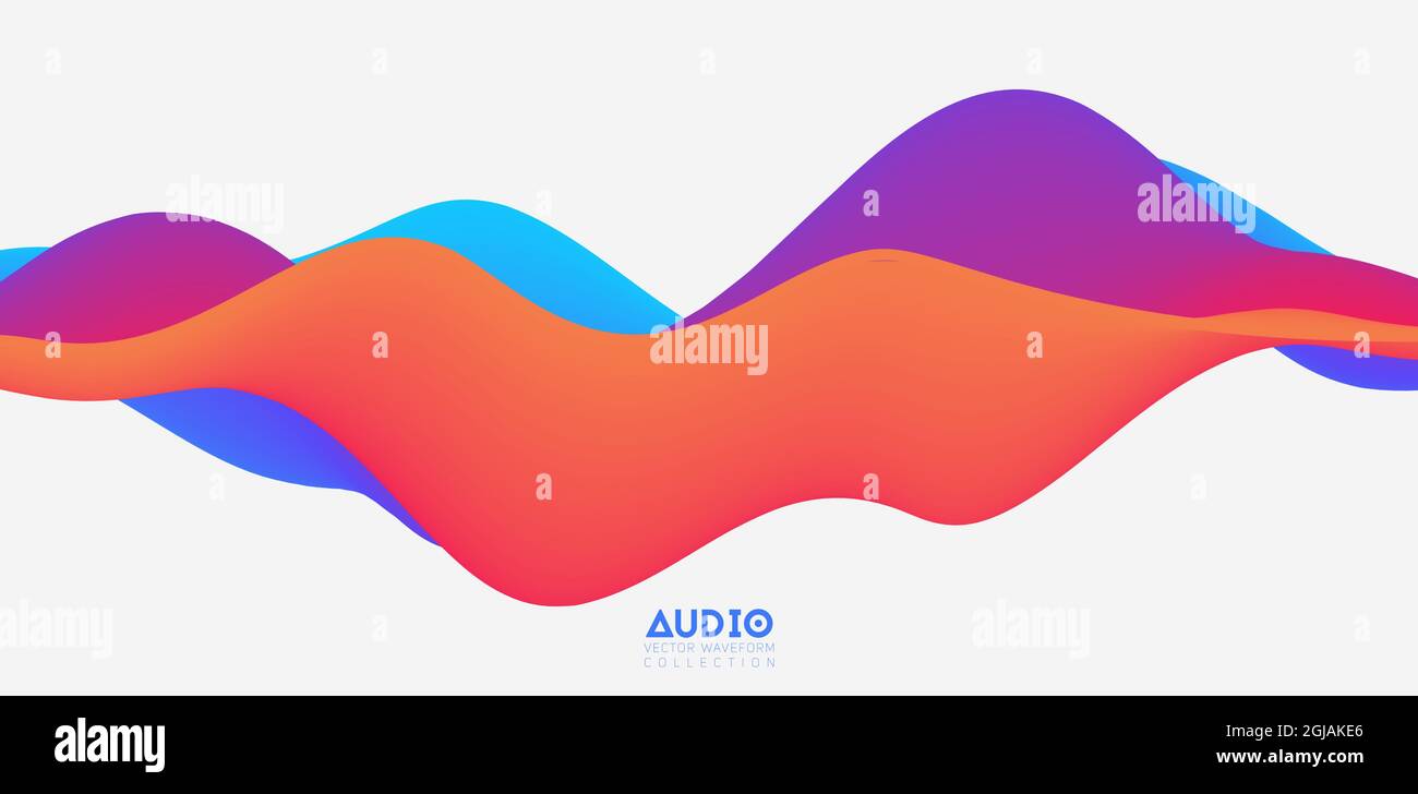 Sound wave visualiztion. 3D colorful solid waveform. Voice sample ...