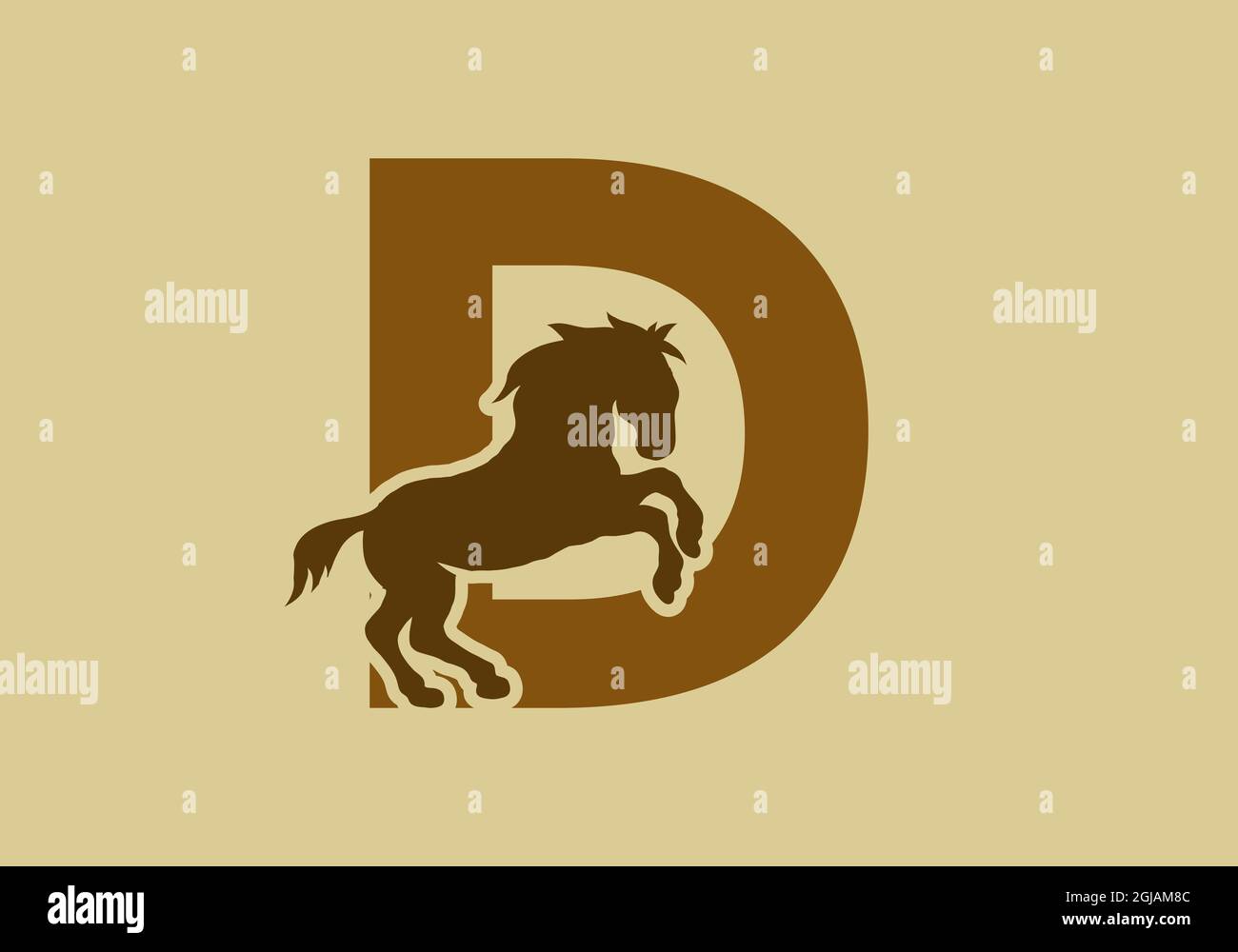 Initial letter D with horse shape design Stock Vector Image & Art - Alamy