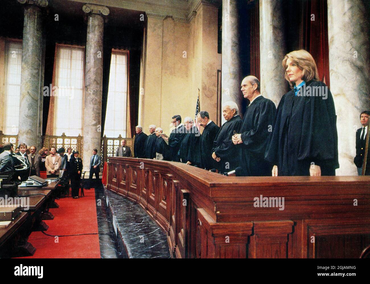 Jill Clayburgh (right), on-set of the Film, "First Monday in October ...