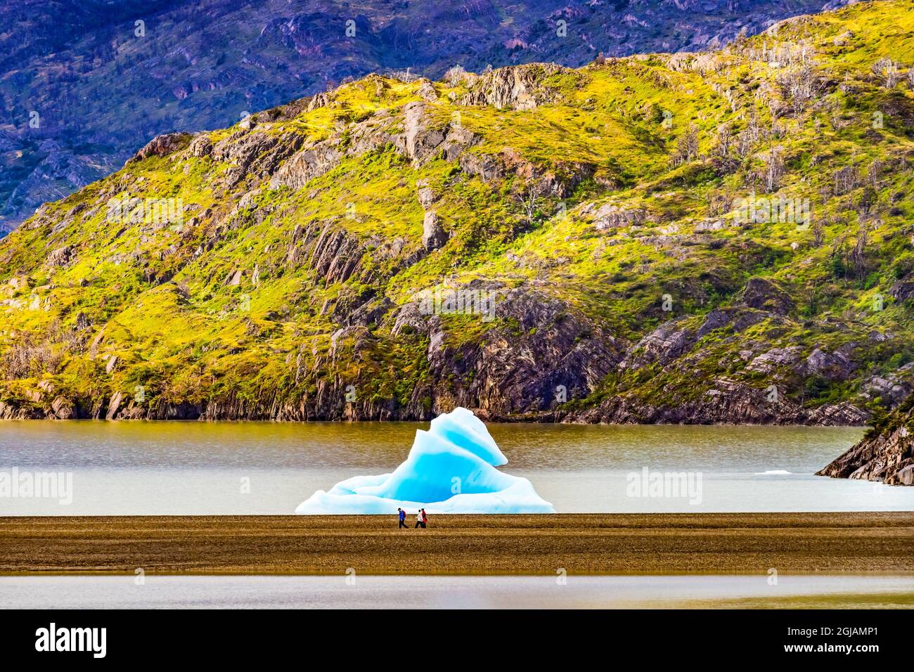 Blue Iceberg Grey Lake, Torres del Paine National Park, Patagonia ...