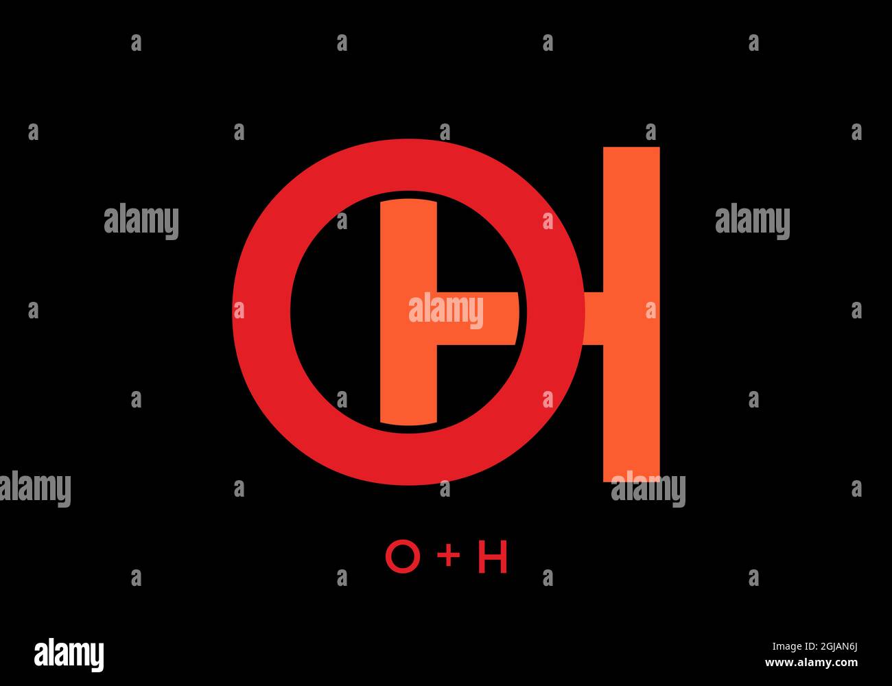 Red orange of OH initial letter design Stock Vector Image & Art - Alamy