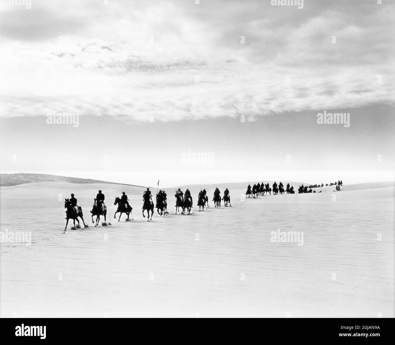 Military on Horseback in Desert, on-set of the Film, "Desert Legion ...