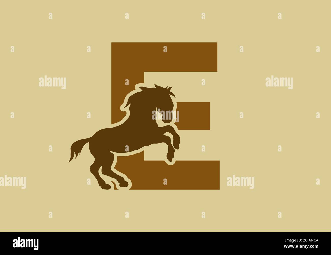 Initial letter E with horse shape design Stock Vector Image & Art - Alamy