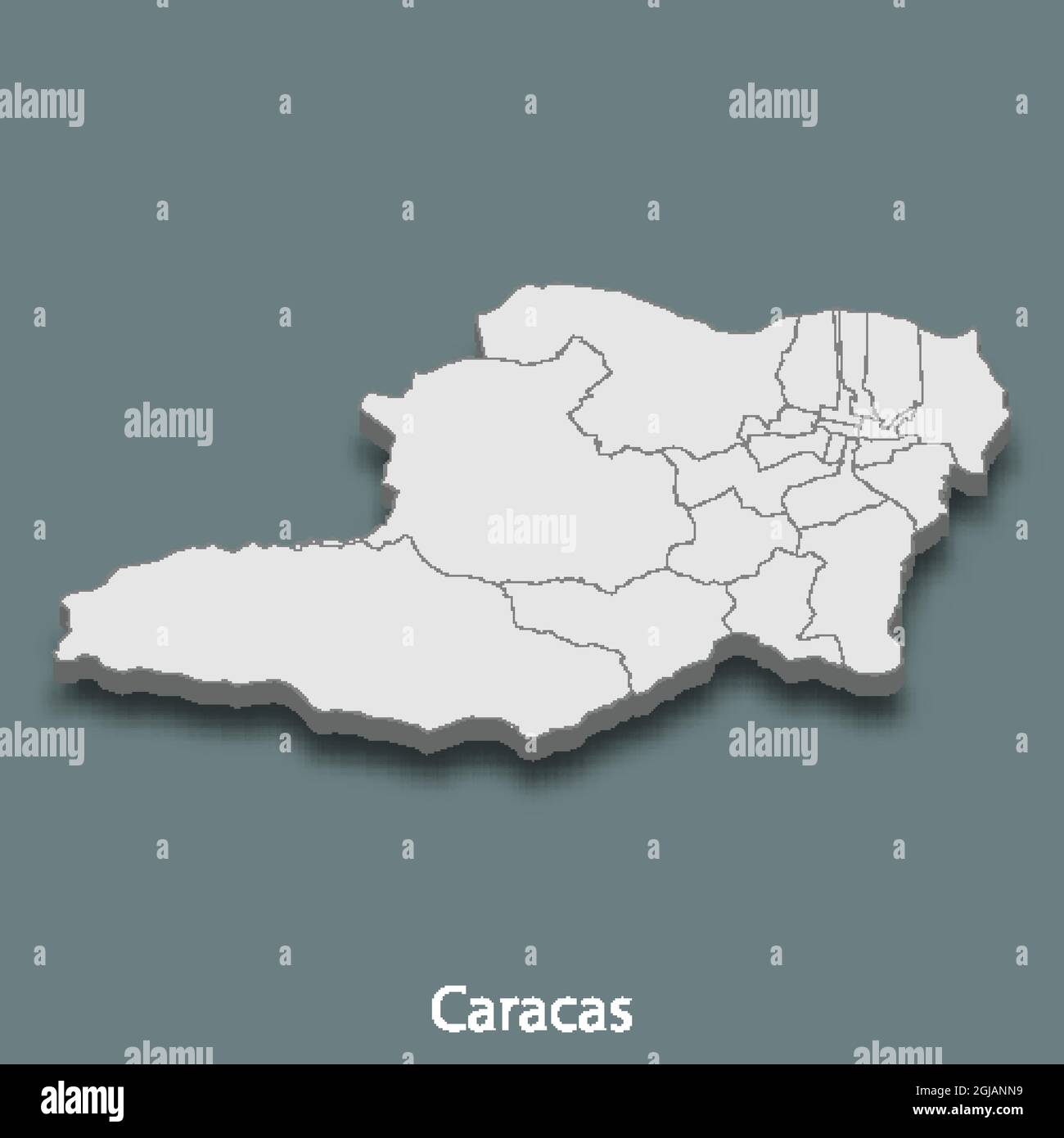 3d isometric map of Caracas is a city of Venezuela , vector ...