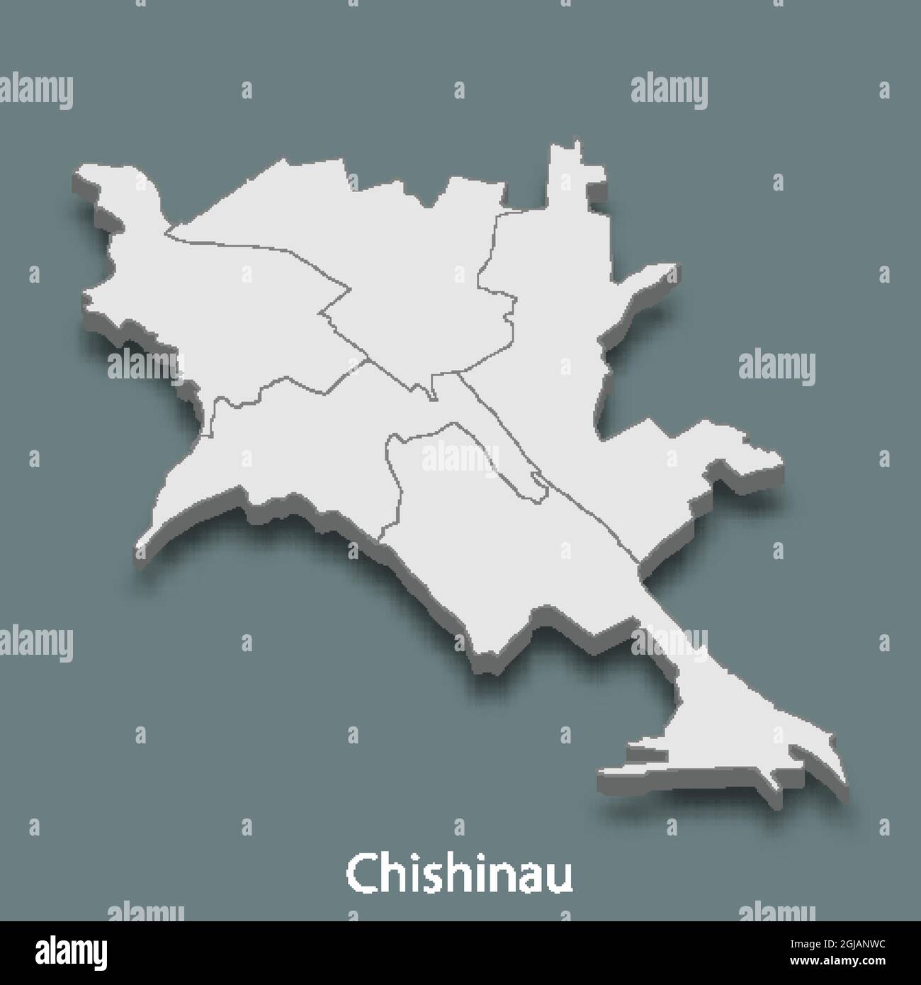 3d isometric map of Chisinau is a city of Moldova , vector illustration ...