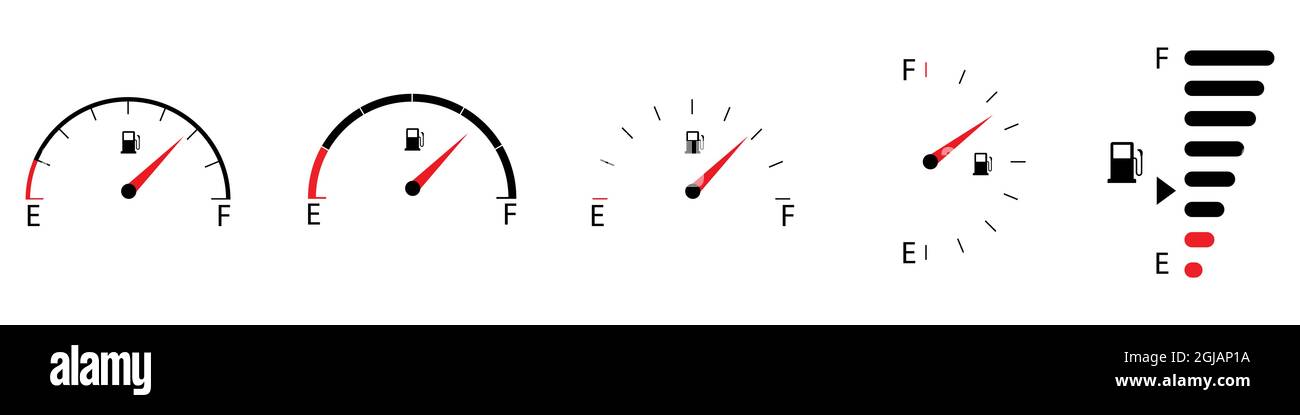 Fuel gauge indicator. Full fuel gauge icon set. Gas tank Stock Vector ...