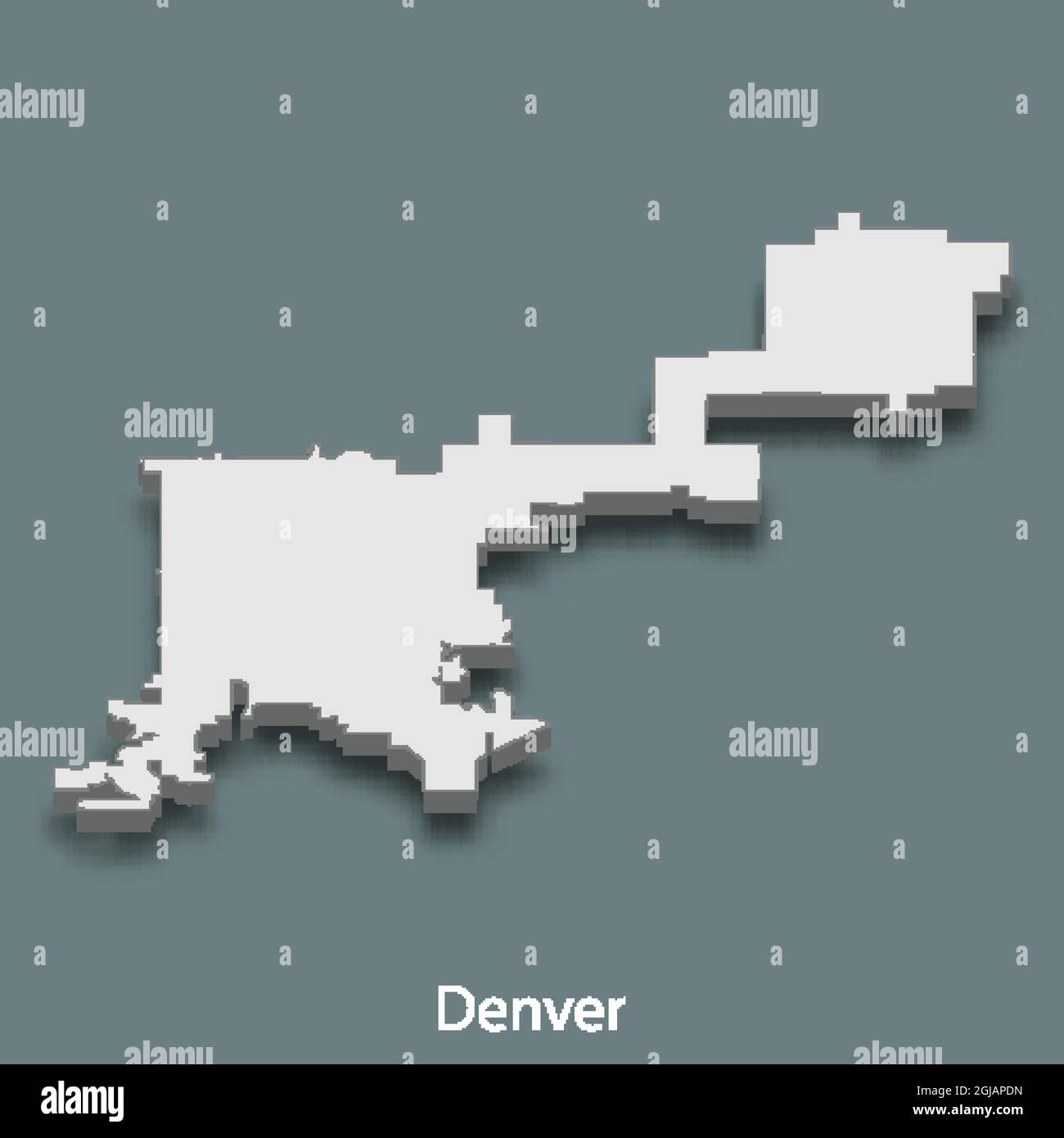 3d isometric map of Denver is a city of United States, vector ...