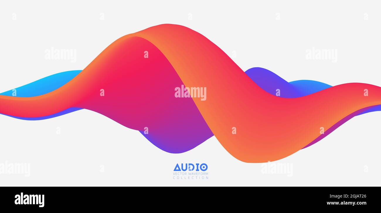 Sound wave visualiztion. 3D colorful solid waveform. Voice sample ...