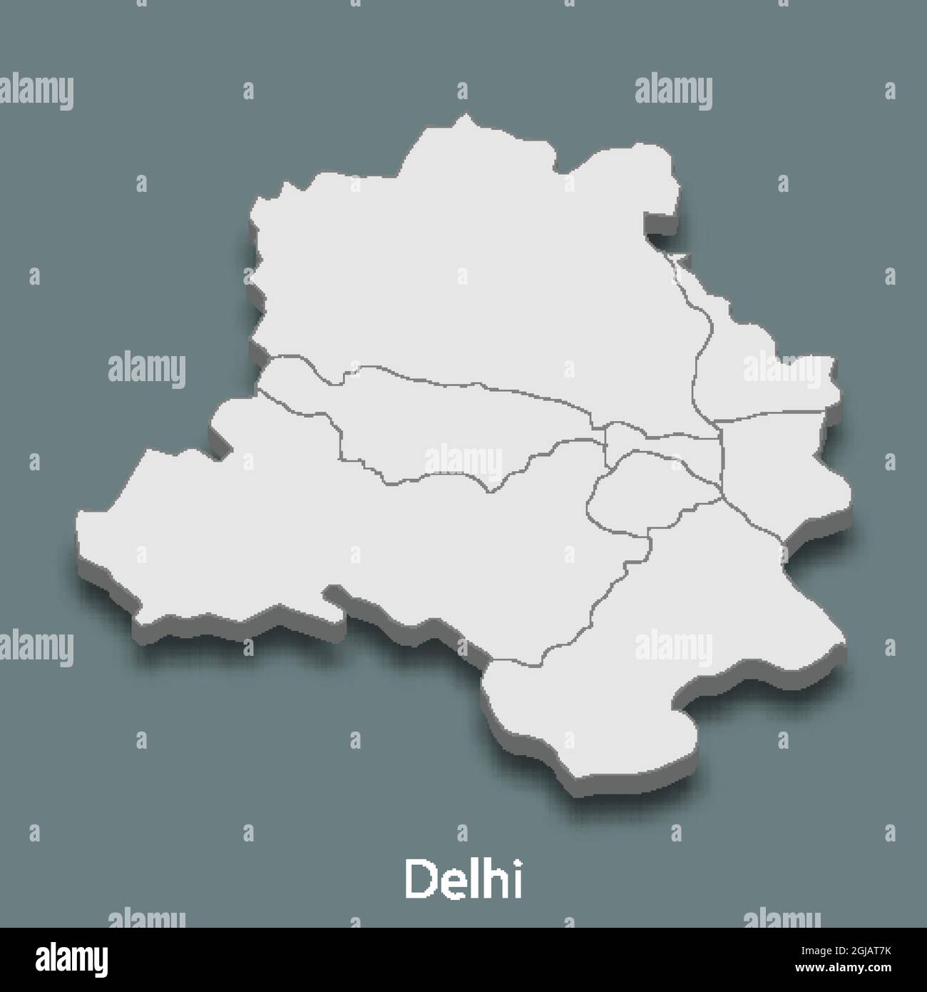 3d isometric map of Delhi is a city of India, vector illustration Stock ...