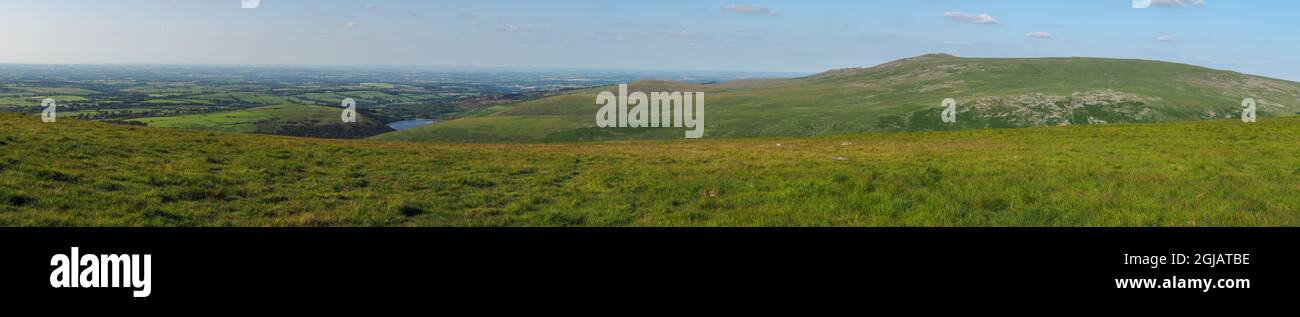 Panorama from High Willhays to Meldon Reservoir, Dam and Viaduct ...