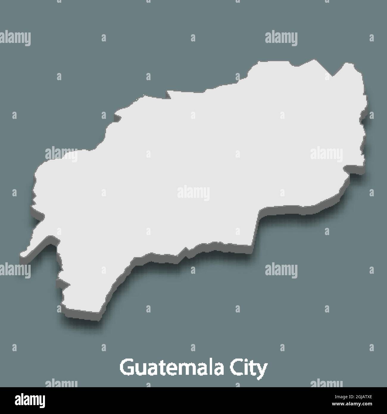 3d isometric map of Guatemala City is a city of Guatemala, vector ...