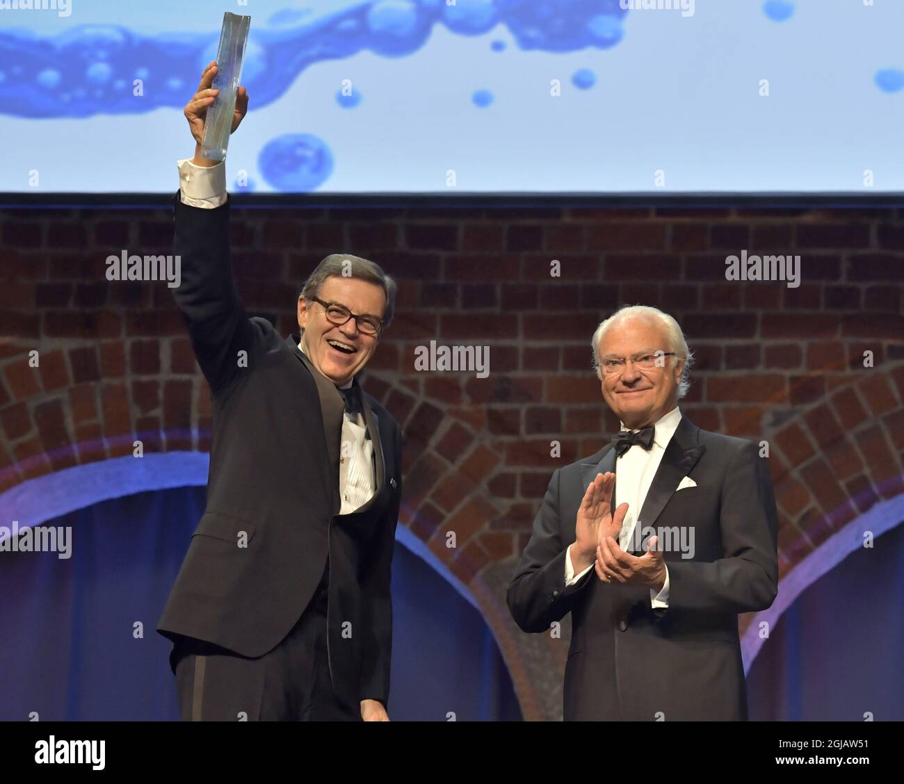 STOCKHOLM 20170830 Professor Stephen McCaffrey of the US receives the ...
