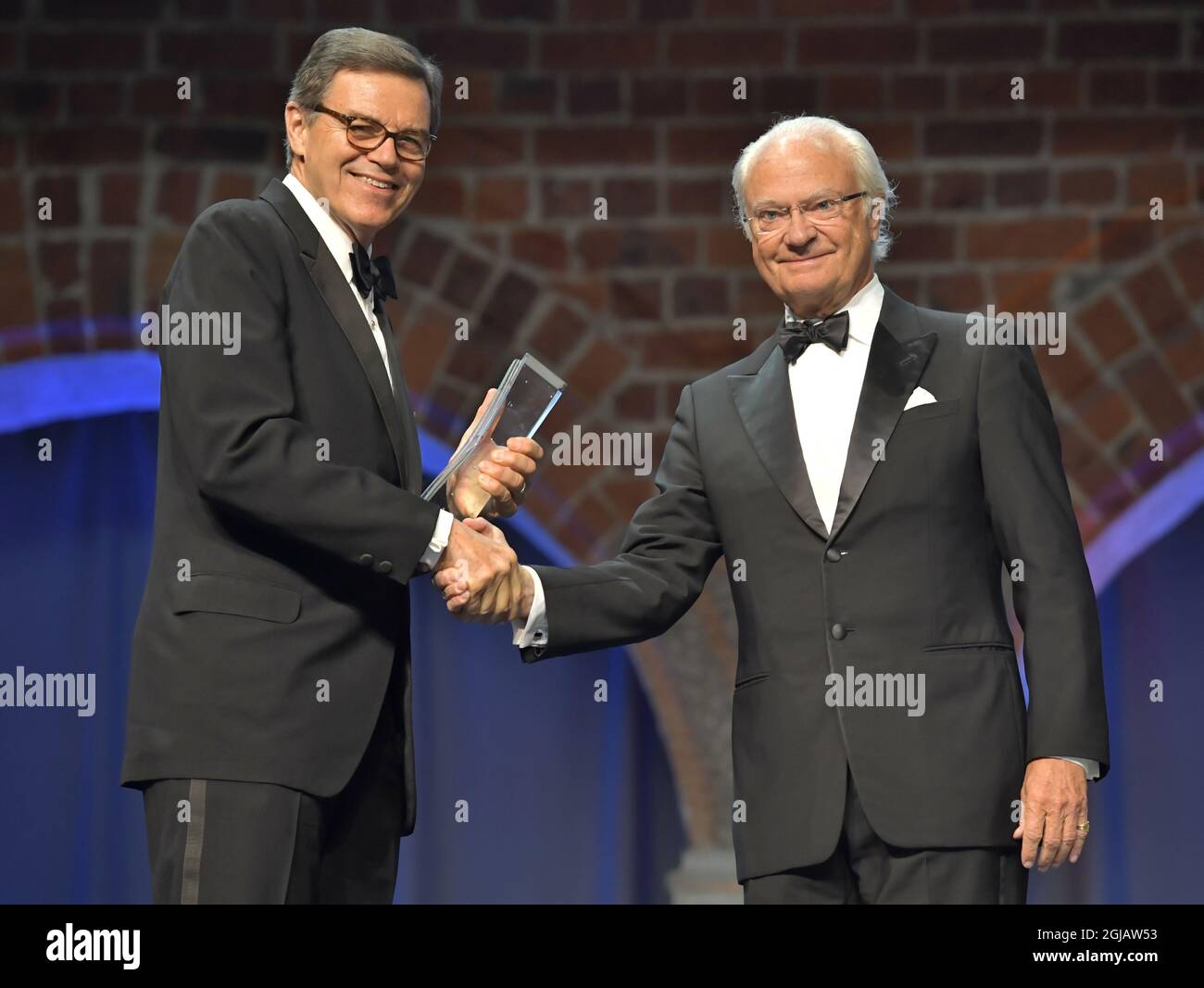 STOCKHOLM 20170830 Professor Stephen McCaffrey of the US receives the ...