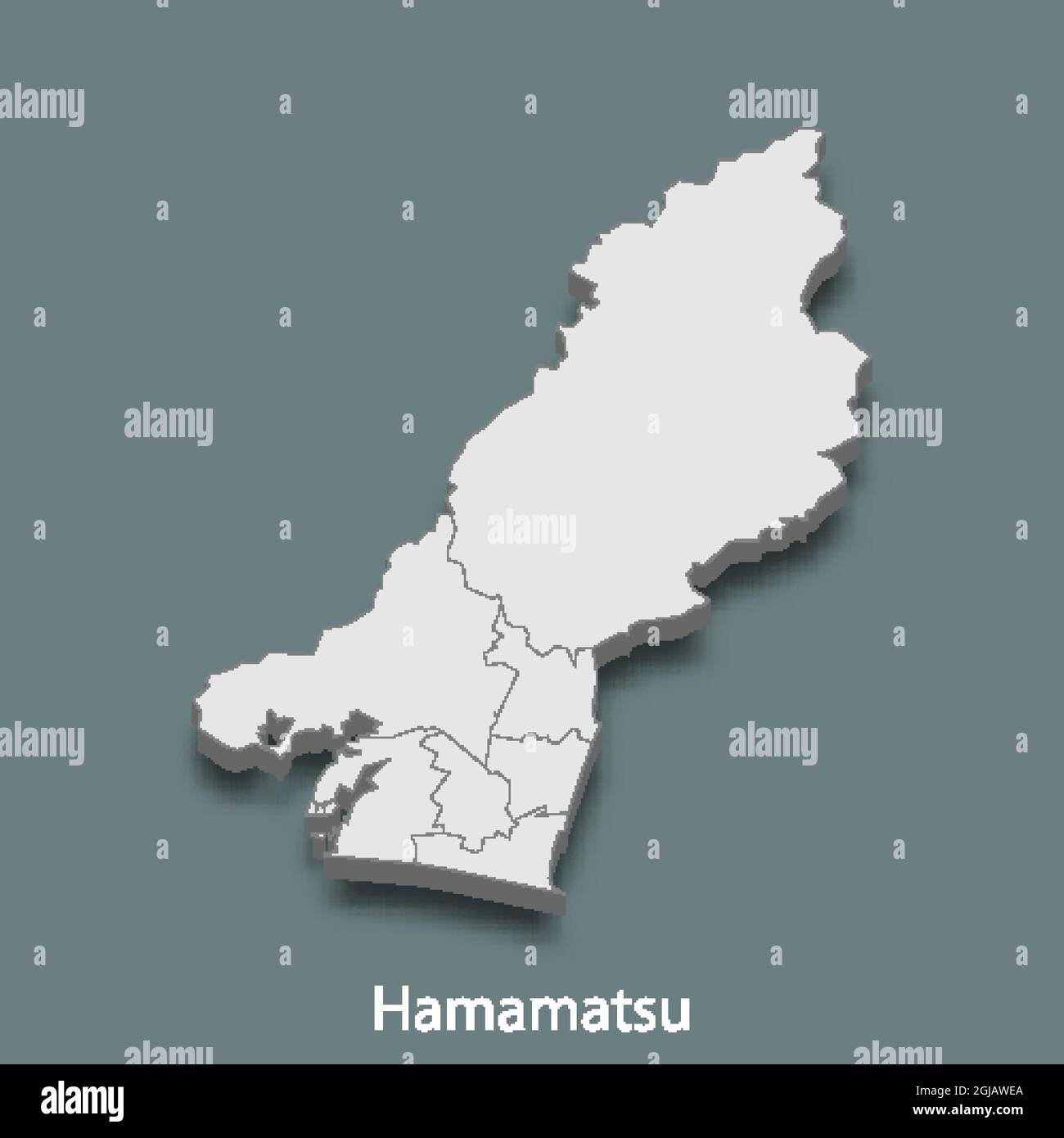 3d isometric map of Hamamatsu is a city of Japan, vector illustration ...
