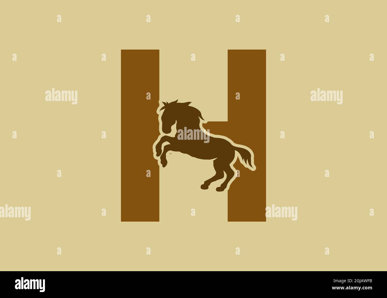 Initial letter H with horse shape design Stock Vector Image & Art - Alamy