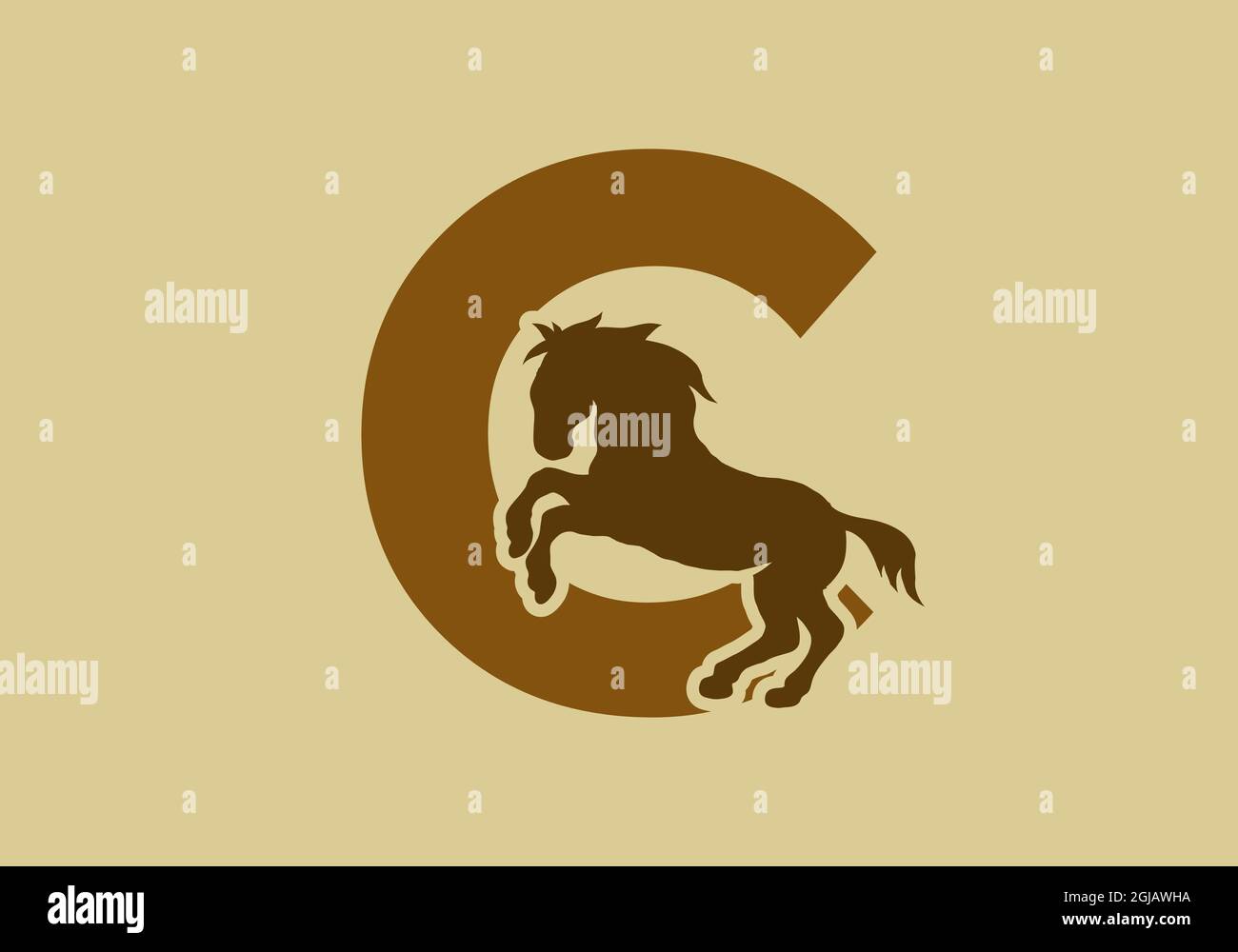 Initial letter C with horse shape design Stock Vector Image & Art - Alamy