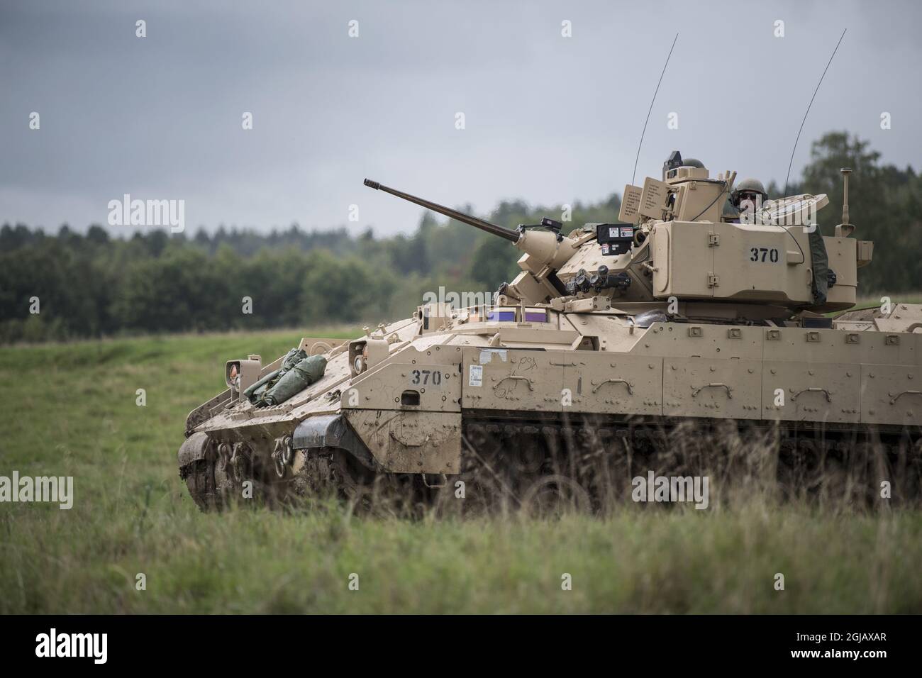 SKOVDE, Sweden 2017-09-14 Armoured troops from Skaraborg's Swedish ...