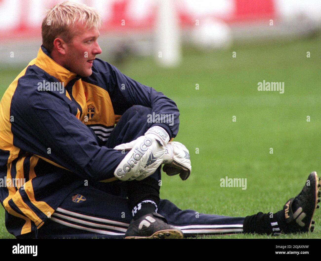 Sweden goalkeeper Magnus Hedman has a rest Stock Photo - Alamy