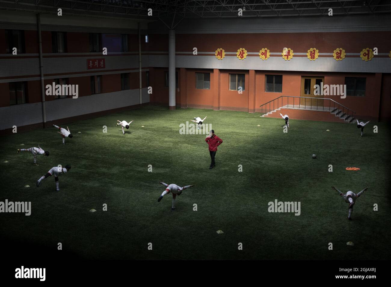 A lesson at he Pyongyang International Football School inf Pyongyang ...