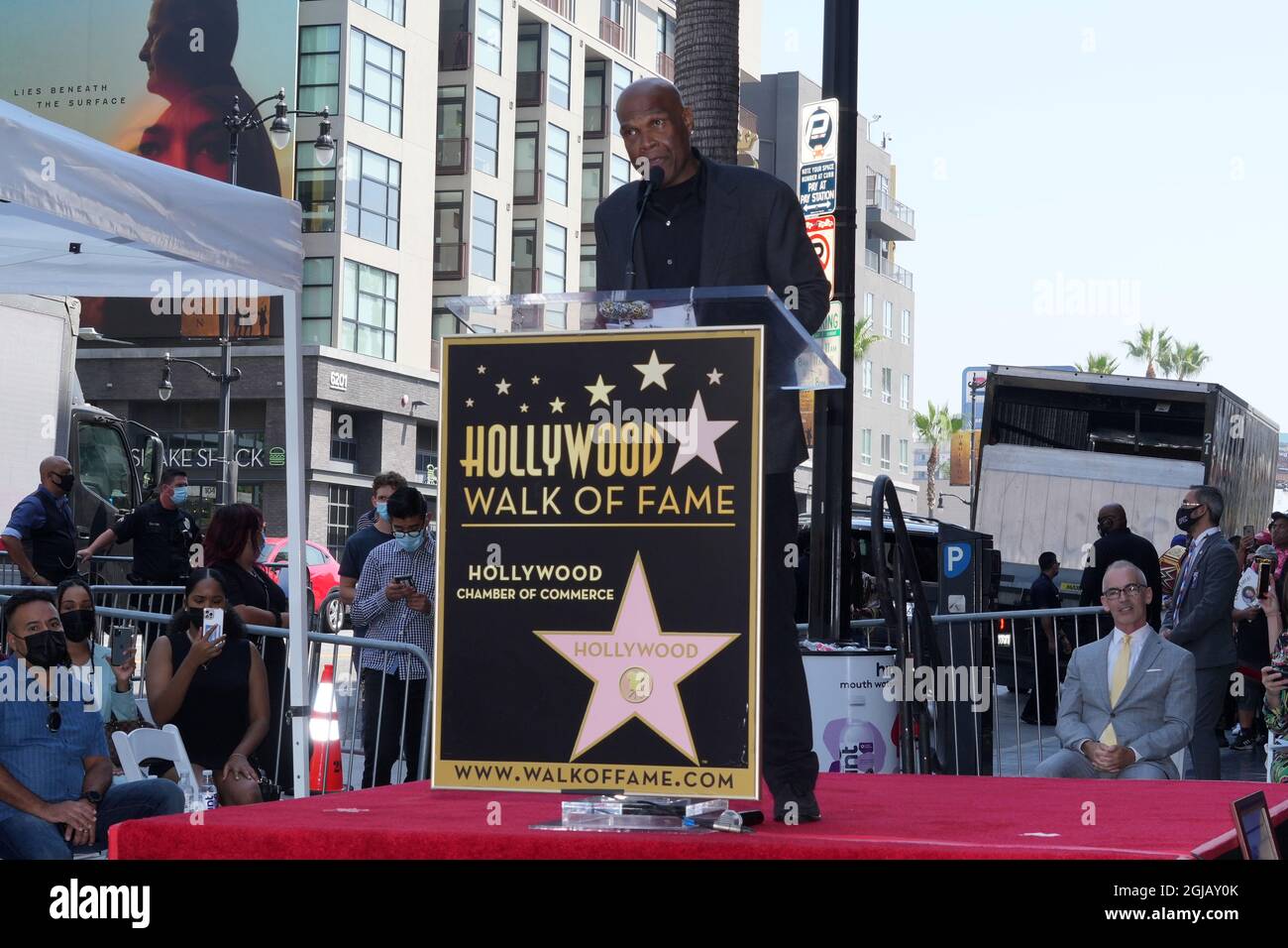 Radio personality Kurt Alexander aka Big Boy speaks at a ceremony ...