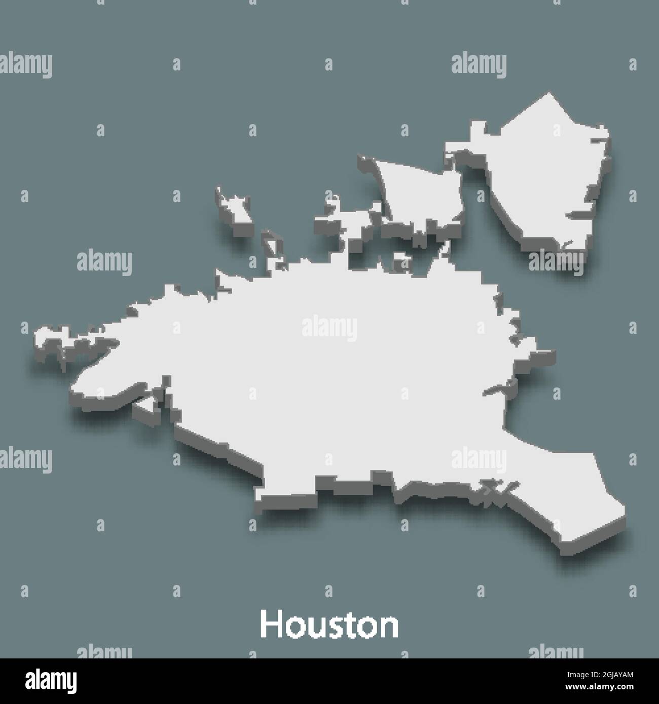 3d isometric map of Houston is a city of United States, vector ...