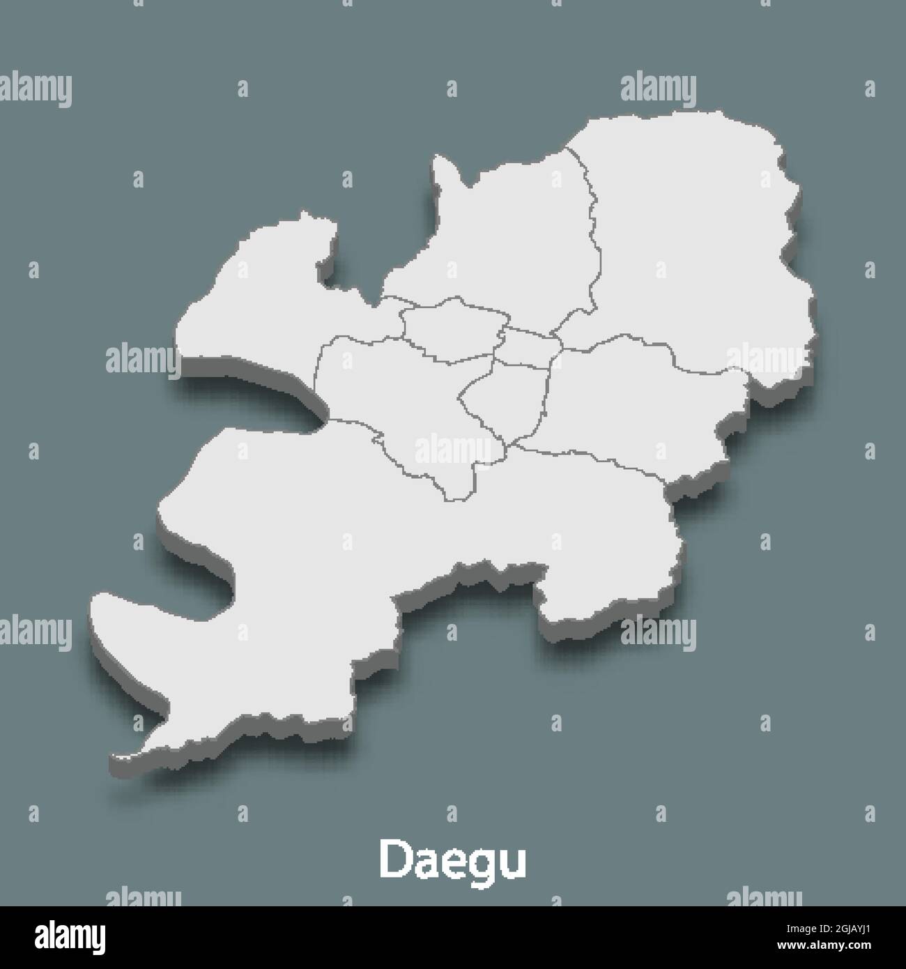3d isometric map of Daegu is a city of Korea, vector illustration Stock ...