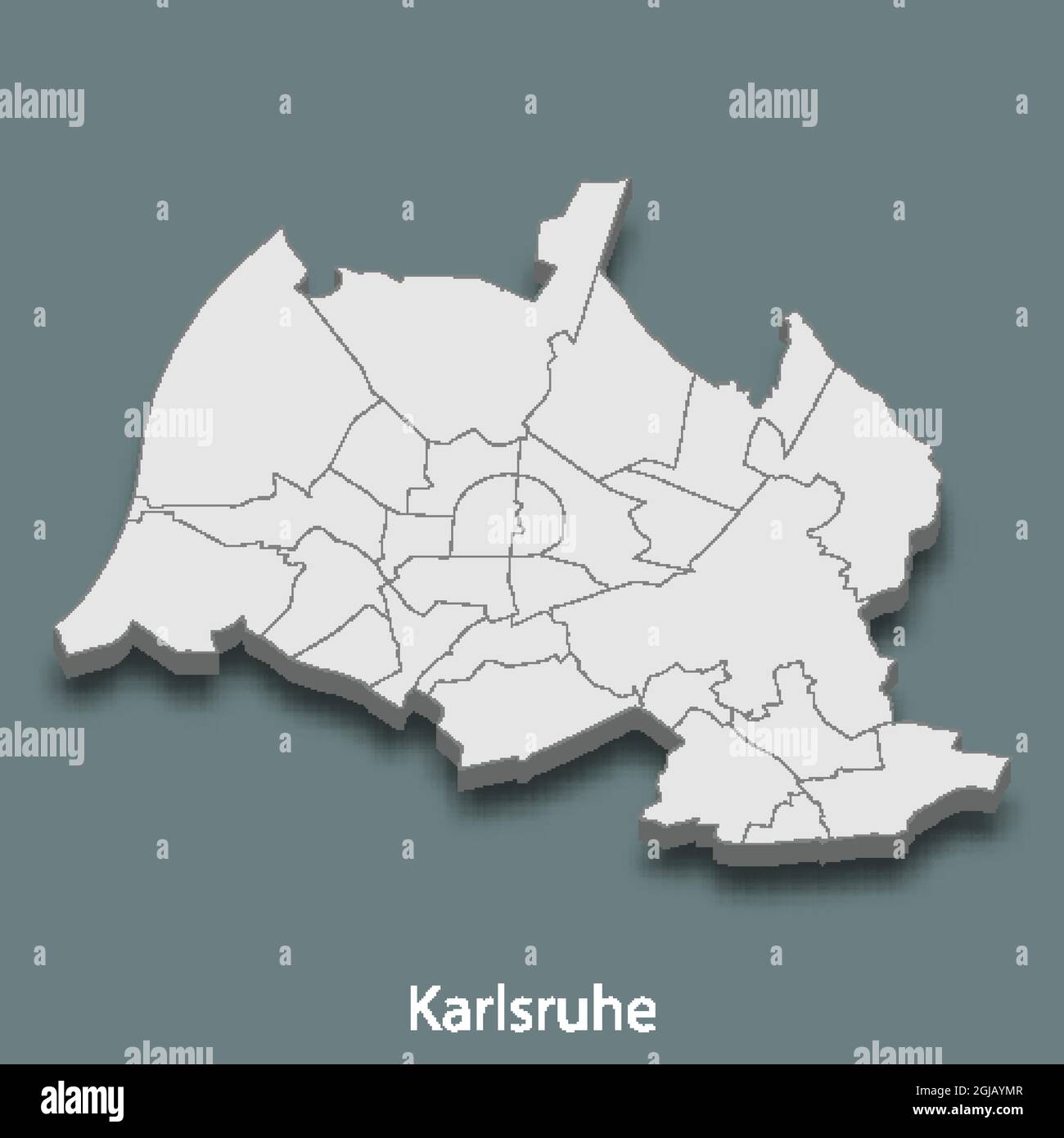 3d isometric map of Karlsruhe is a city of Germany, vector illustration Stock Vector Image & Art ...