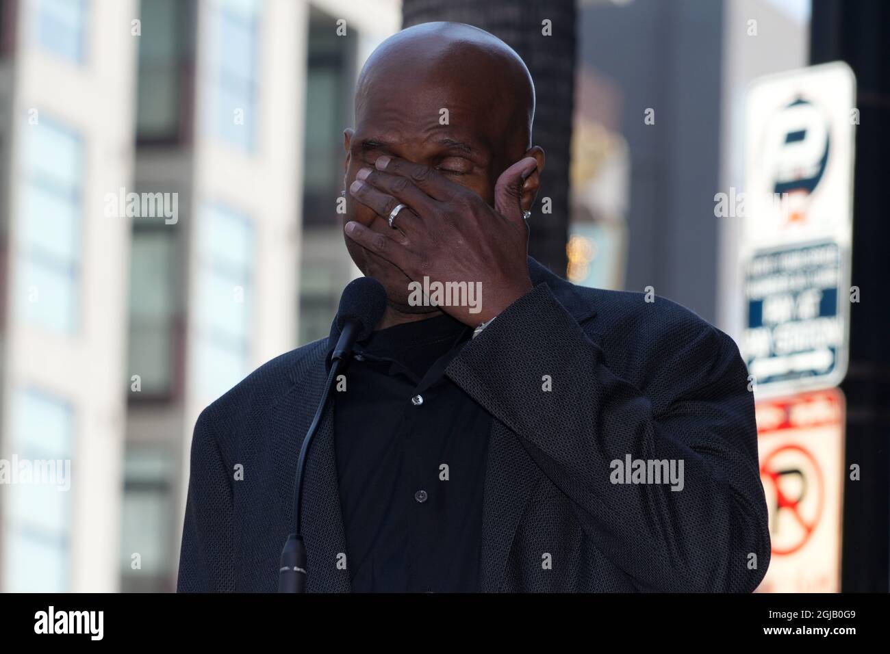 Radio personality Kurt Alexander aka Big Boy raects at a ceremony ...