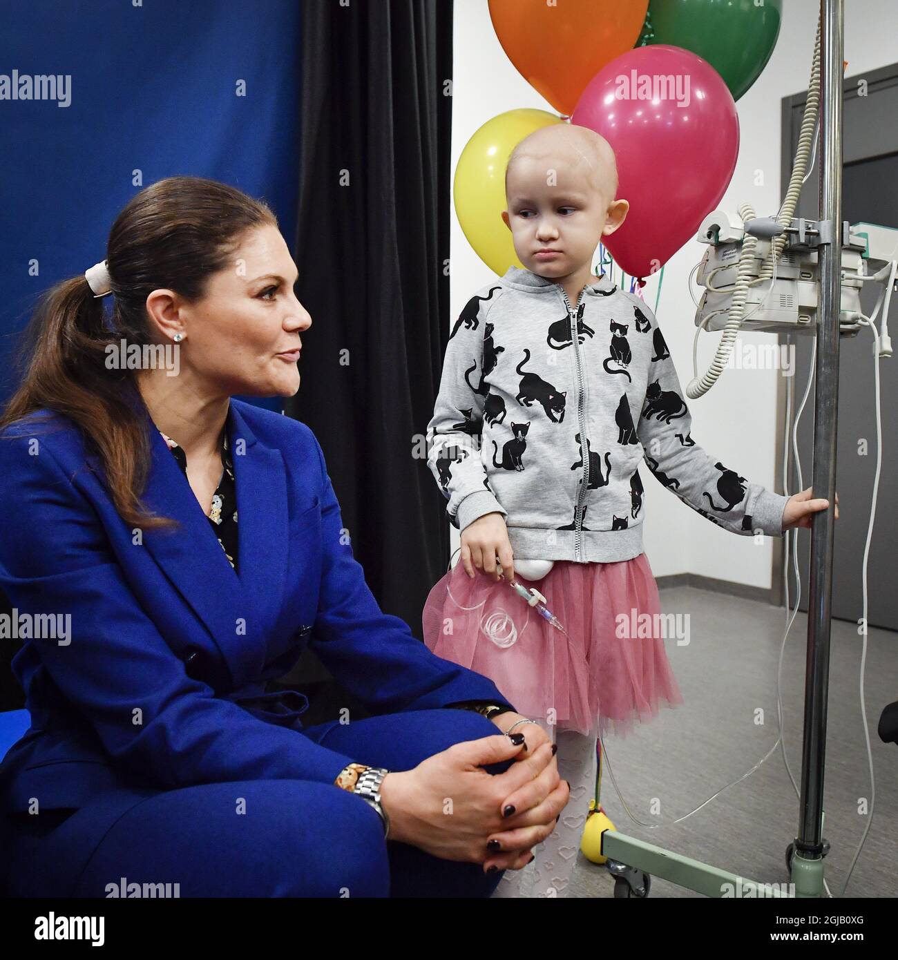 LINKOPING 2017-10-26 Crown Princess Victoria is greeted by Siri Friberg ...