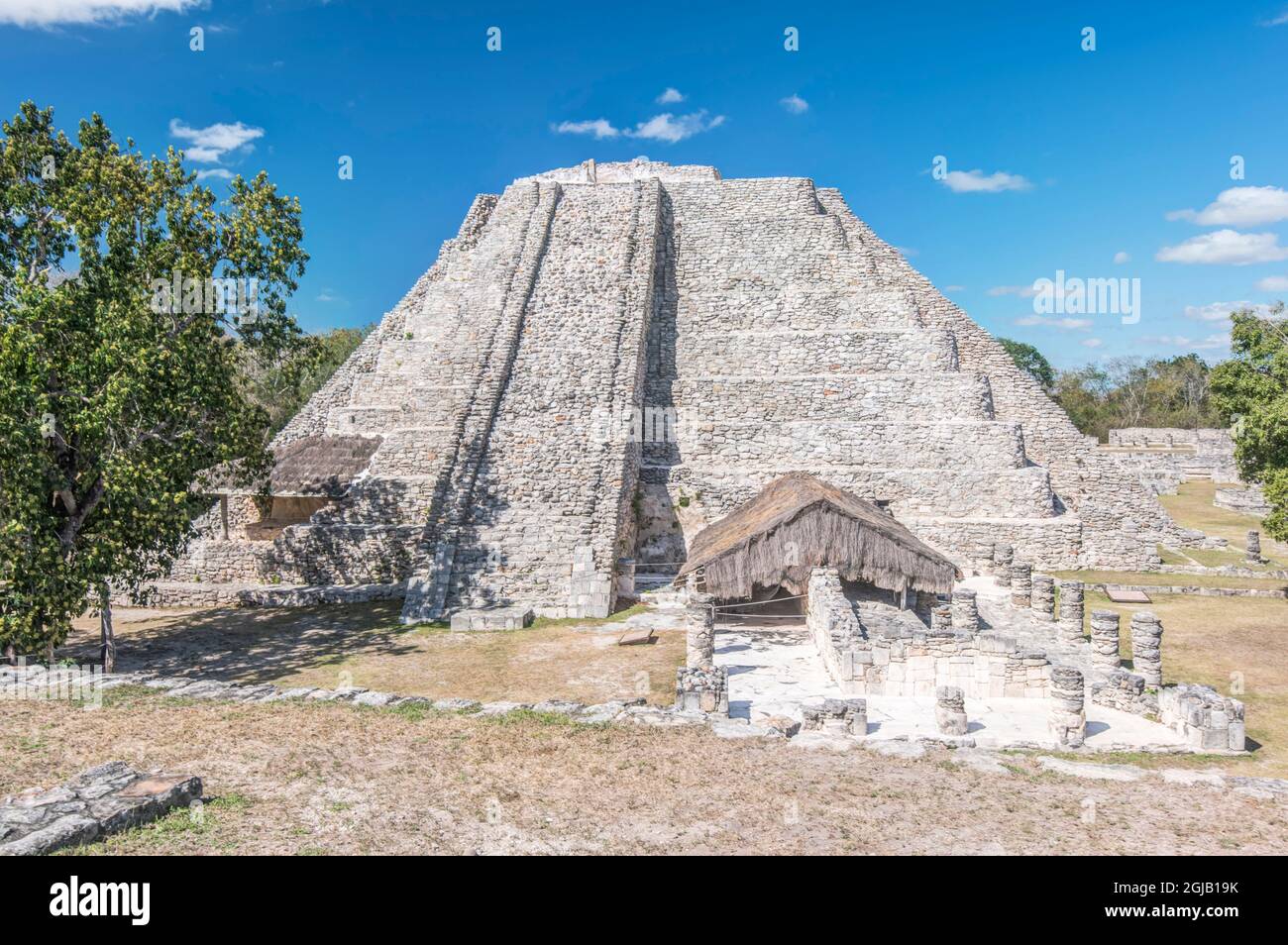 Mexico, Yucatan. Mayapan Ruins, Kukulkan Pyramid Stock Photo - Alamy