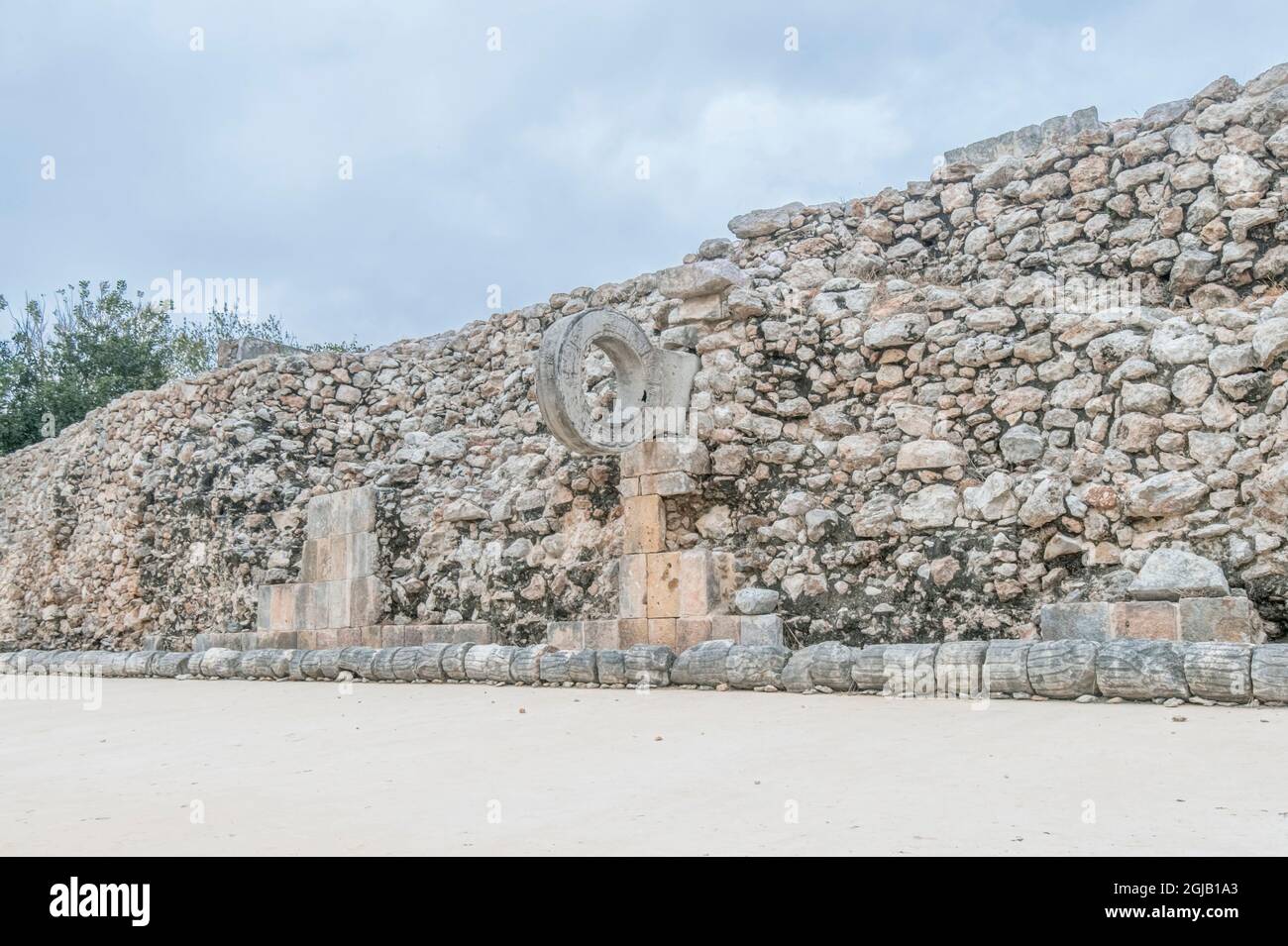 Mexico, Yucatan. Uxmal Ruins, Ball Court, believed to be constructed in ...