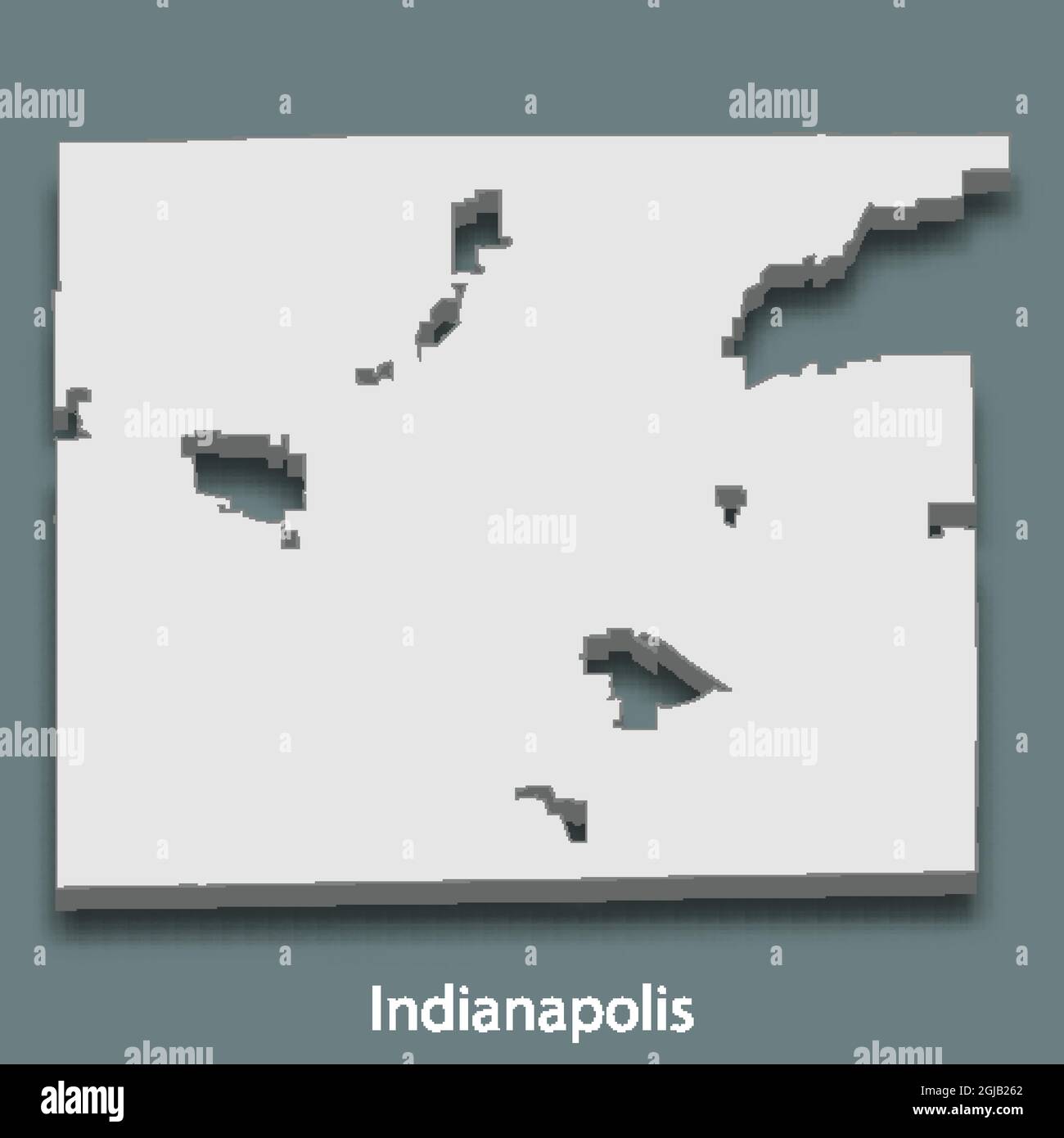 3d isometric map of Indianapolis is a city of United States, vector ...