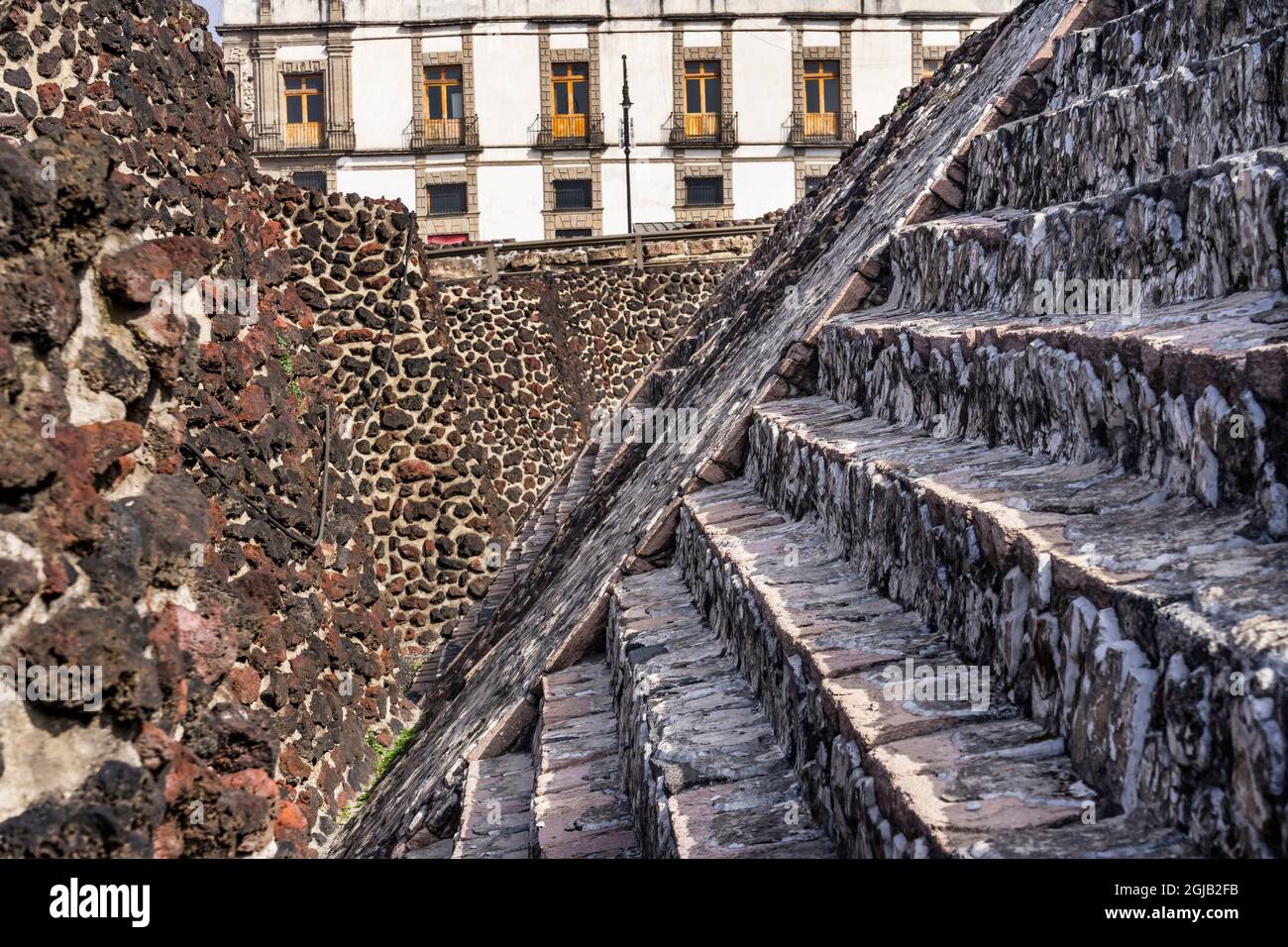 Ancient Aztec Stone Steps, Templo Mayor, Mexico City, Mexico. Great ...