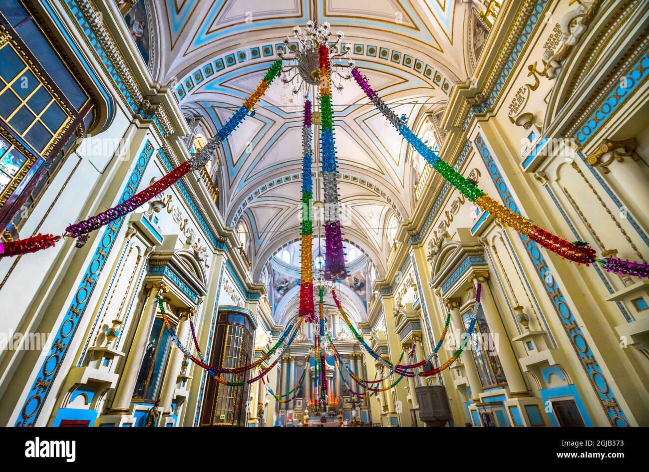 Colorful basilica altar ceiling Templo de la Limpia Concepcion, Puebla ...